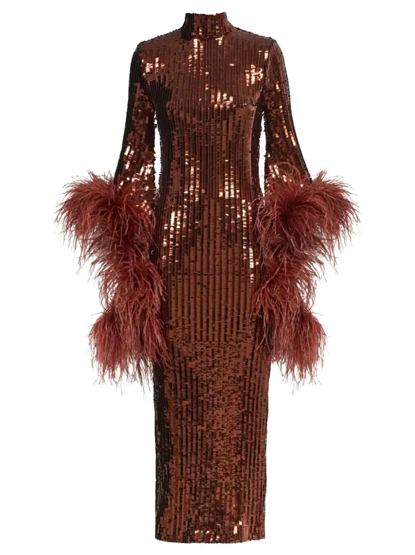 TALLER MARMO Del Rio Disco Sequinned Midi Dress - Brown