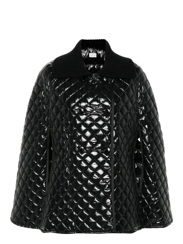 Moncler Quilted Goose Down Cape - Black