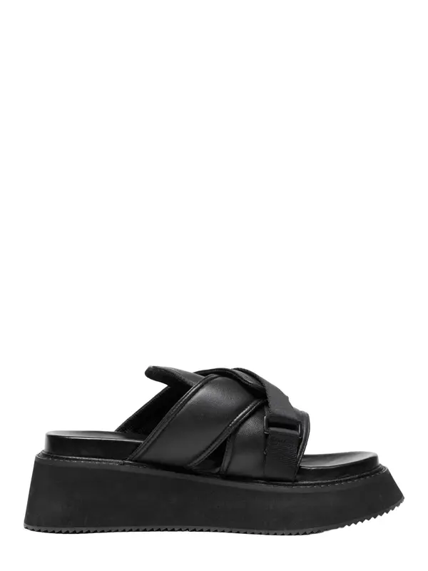 JULIUS Tape Leather Sandals - Black