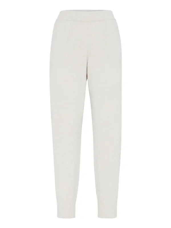 Brunello Cucinelli Virgin Wool Track Pants - White