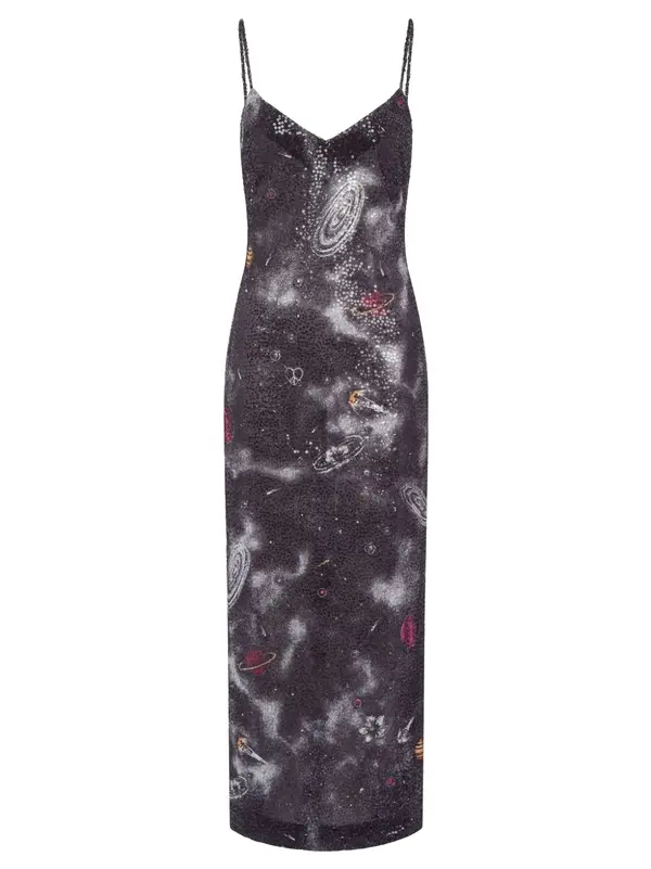 Moschino Astral Pattern Maxi Dress - Grey