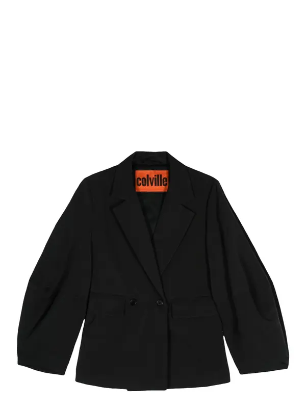 Colville Double-breasted Twill Blazer - Black