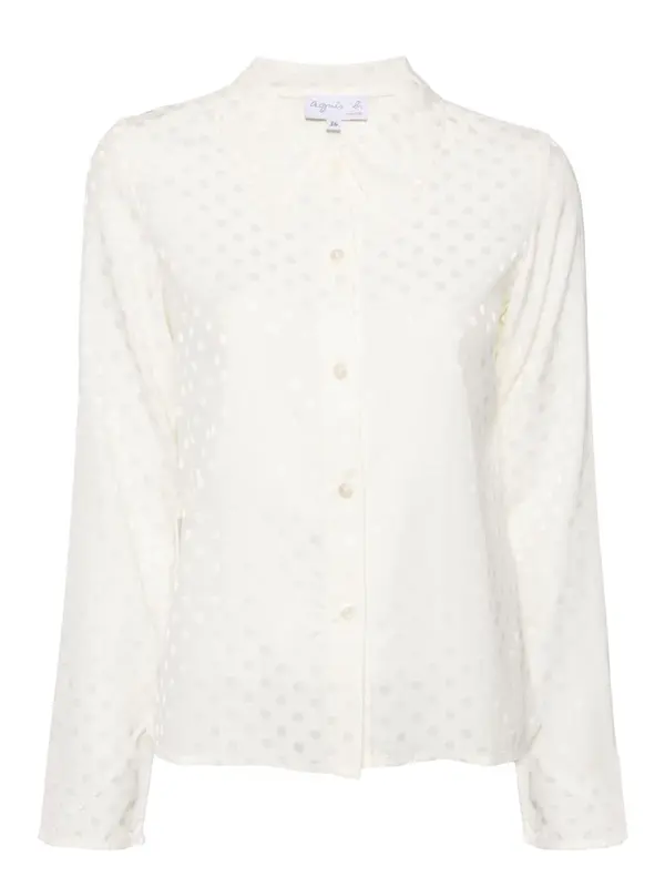 AGNÈS B. Polka Dot Print Shirt - White