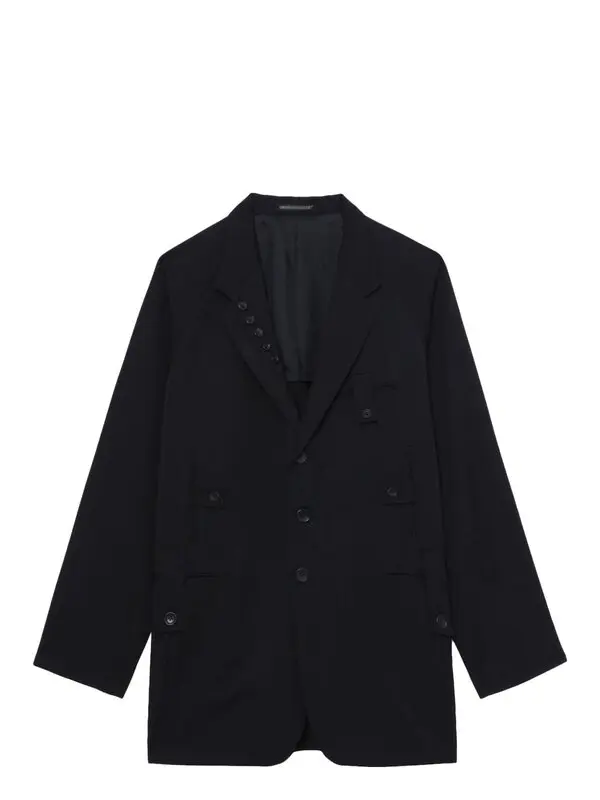 Yohji Yamamoto Single-breasted Wool Coat - Black
