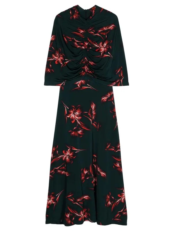 Colville Alix Floral-print Midi Dress - Black