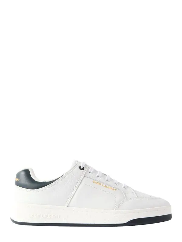 Saint Laurent Sl/61 Perforated Leather Sneakers - White