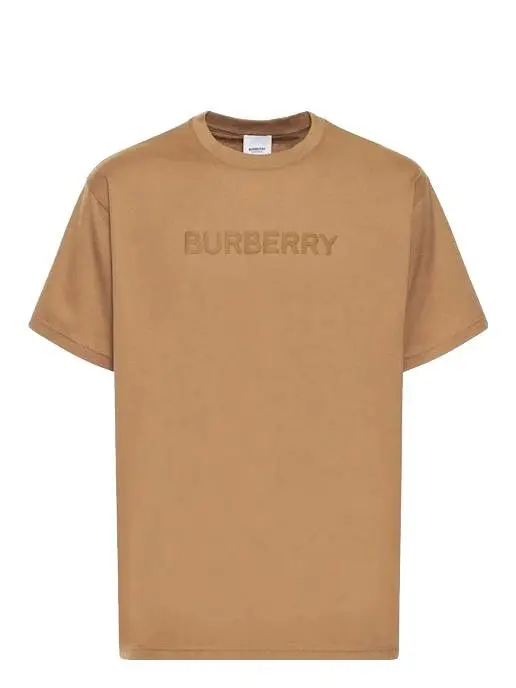 Burberry Logo Print Cotton T-shirt - Camel