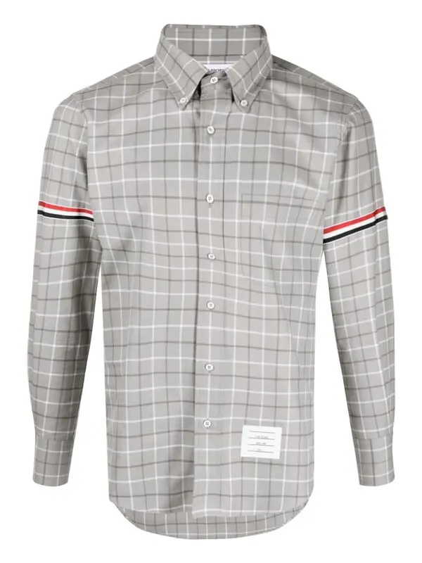 Thom Browne Tattersall-checked Cotton Shirt - Grey