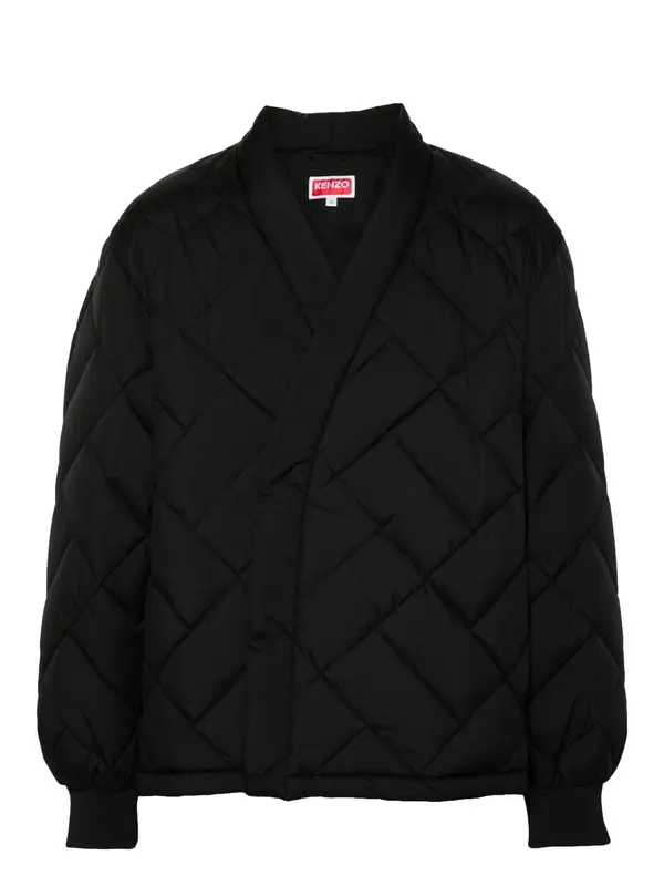 Kenzo Wrap-design Padded Jacket - Black