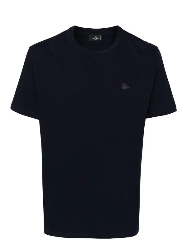 Etro Pegaso-embroidered Cotton T-shirt - Blue