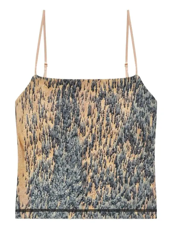 DIESEL® Embellished Graphic Print Tank Top - Blue