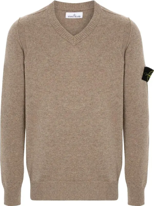 Stone Island Compass Badge Jumper - Brown