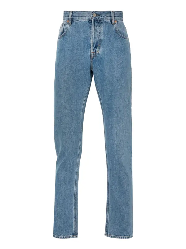 Gucci Web-stripe Tapered Jeans - Blue