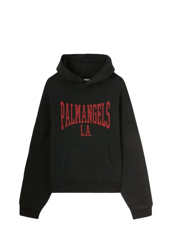 Palm Angels Logo-print Cotton Hoodie - Black