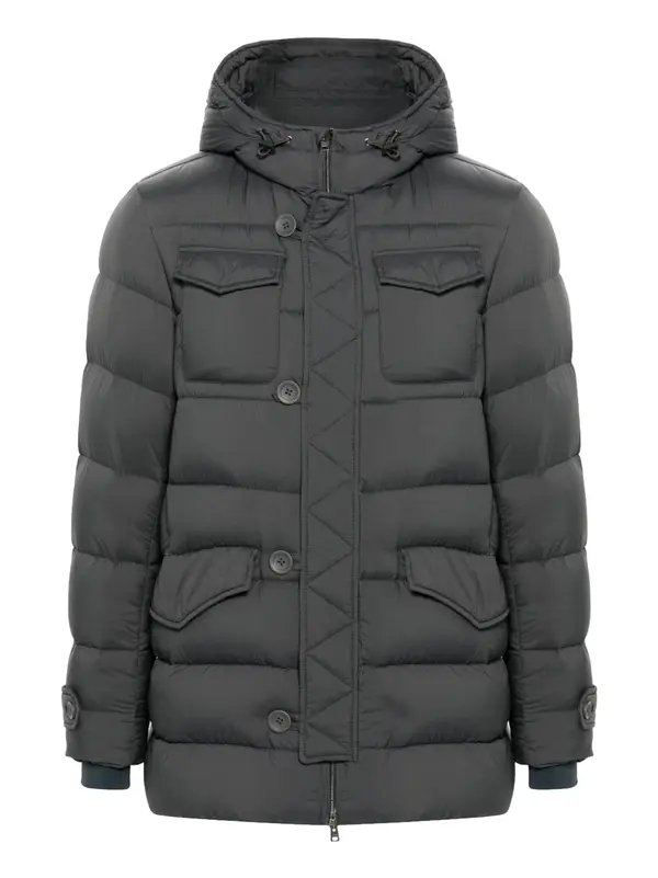 Herno Hooded Goose Down Puffer Coat - Grey