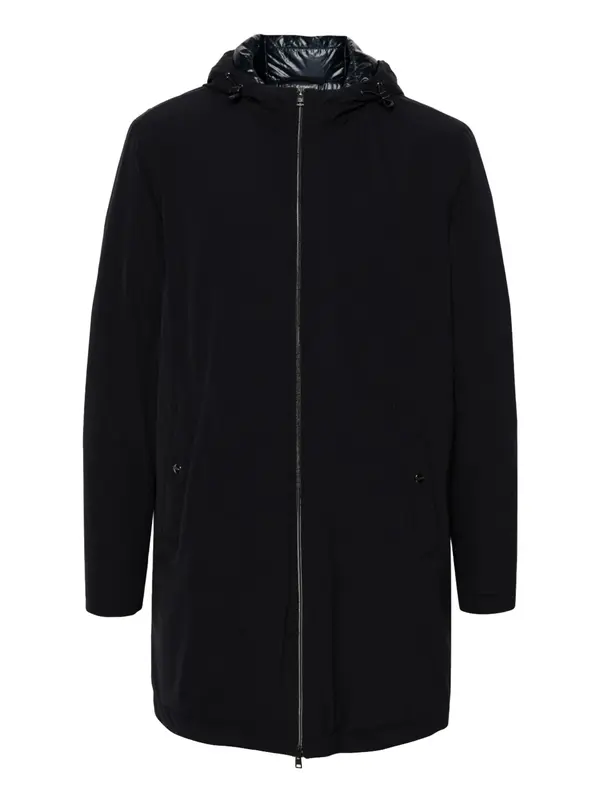 Herno Lightweight Hooded Parka Coat - Blue