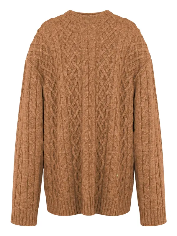 Moschino Cable-knit Virgin-wool Jumper - Brown