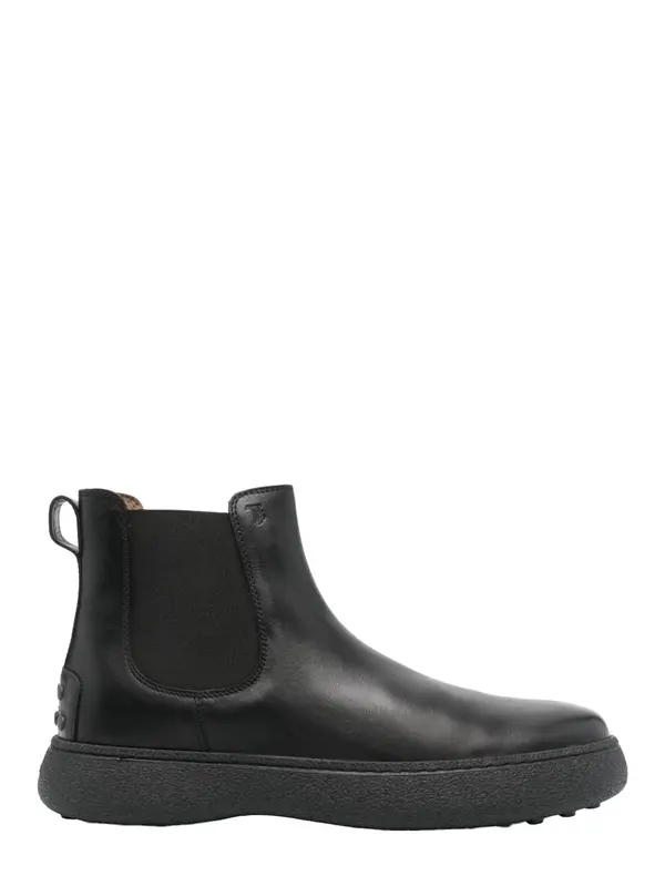 TOD'S Logo-debossed Leather Boots - Black