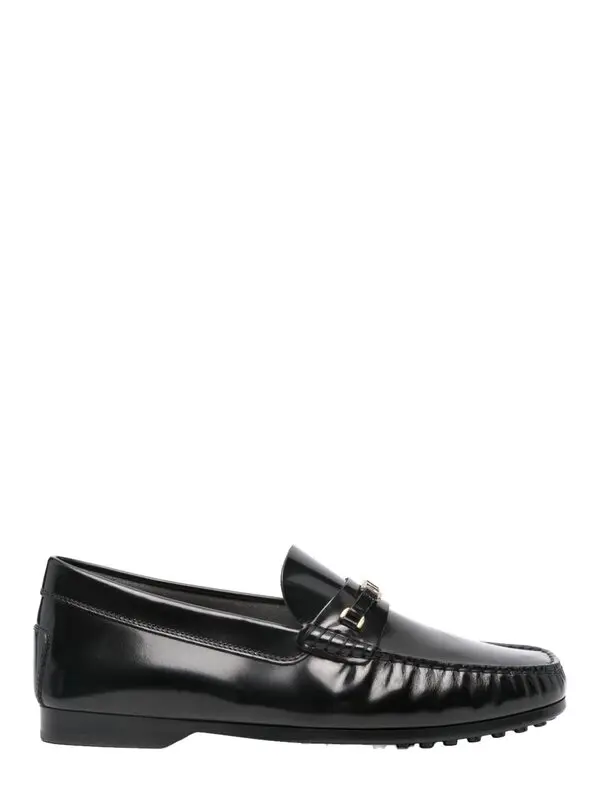 TOD'S Gommino Leather Loafers - Black