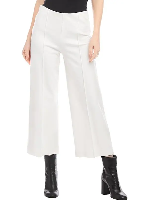 Karen Kane Pintucked Wide Leg Pants - Off White