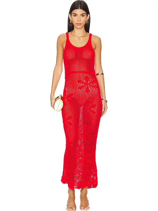 ASTA RESORT X Emma Tricot Dress In Red - Rossa