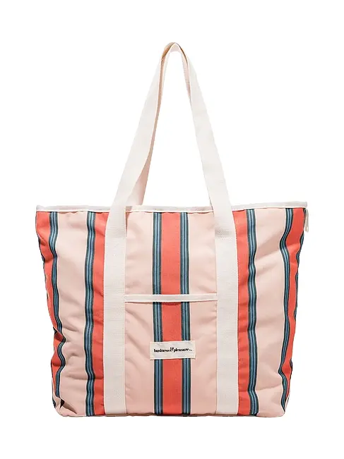 BUSINESS & PLEASURE Beach Bag - Bistro Dusty Pink Stripe
