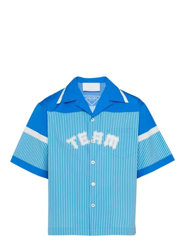 Prada Short-sleeved Cotton Shirt - Sapphire Blue