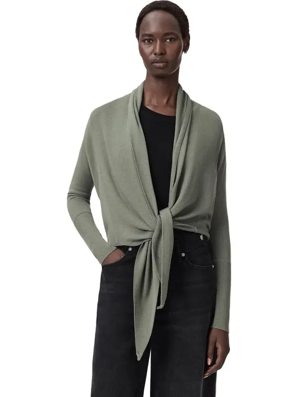 ALLSAINTS Wasson Pirate Lightweight Cardigan - Laurel Green