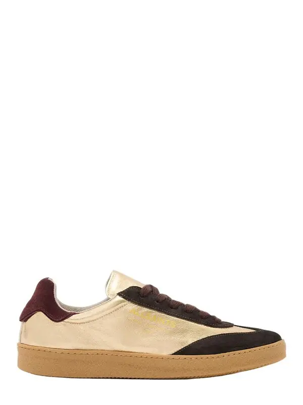 ALLSAINTS Thelma Metallic Leather Low Top Sneakers - Gold/brown