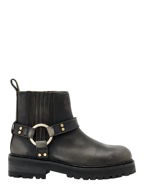 ALLSAINTS Maddie Leather Biker Boots - Dark Brown