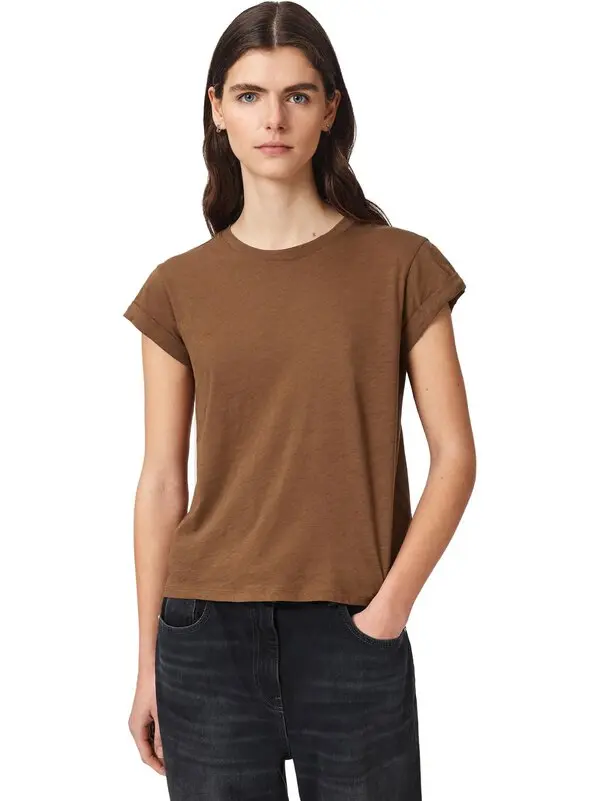 ALLSAINTS Anna Crew Neck Short Sleeve T-shirt - Brown
