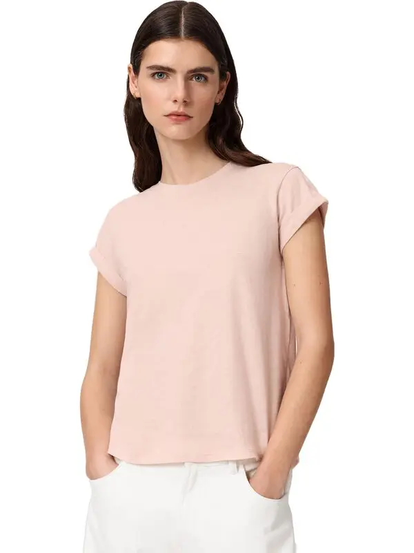 ALLSAINTS Anna Crew Neck T-shirt - Crystal Pink