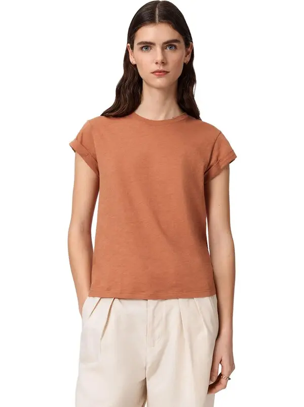 ALLSAINTS Anna Crew Neck T-shirt - Pecan Brown