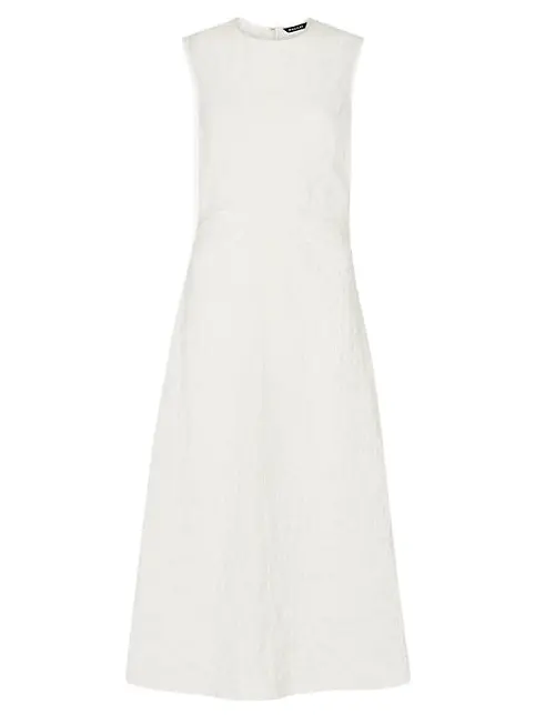Whistles Textured Stretch-cotton Midi Dress - Cream