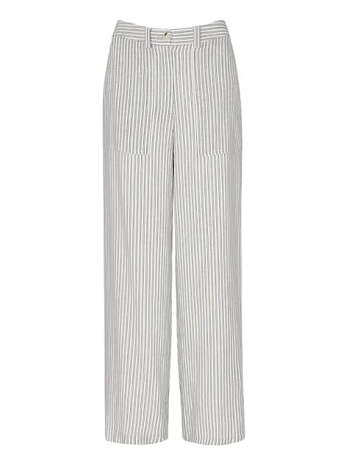 Whistles Luna Striped Woven Trousers - Cream