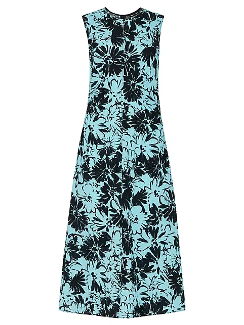 Whistles Graphic-print Slim-fit Stretch-cotton Midi Dress - Multi-coloured