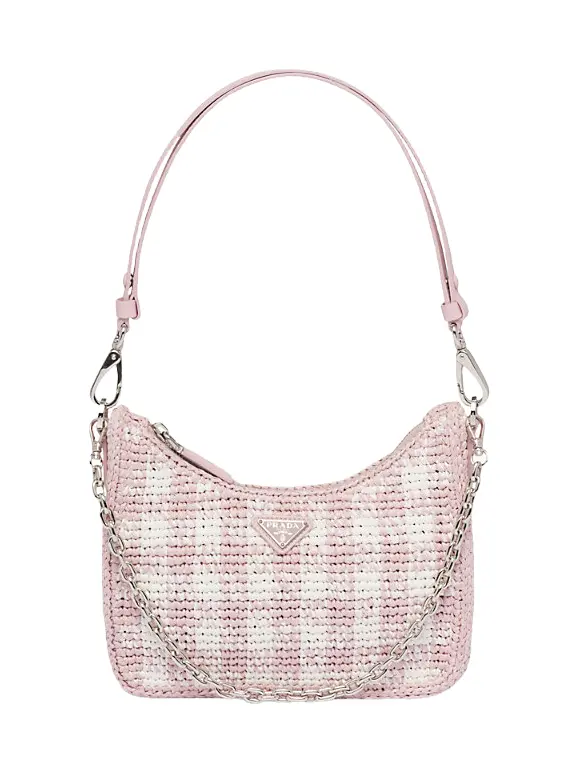 Prada Re-edition 2005 Mini Crochet Shoulder Bag - Pink