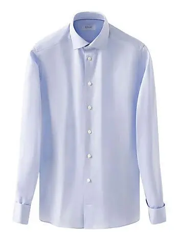 Eton Signature French-cuff Slim-fit Cotton-twill Shirt - Light Blue