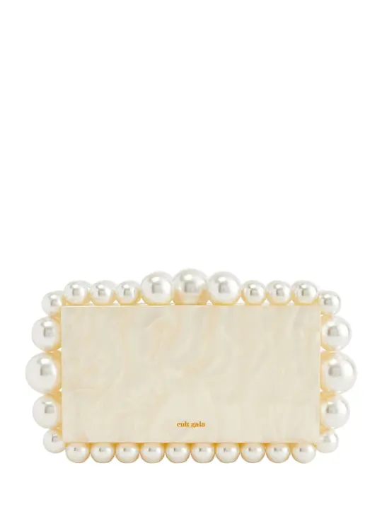 Cult Gaia Eos Faux-pearl And Acrylic Clutch - Ivory