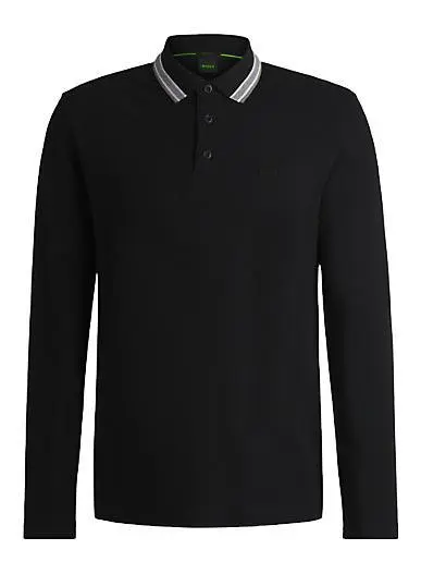 BOSS Logo-embroidered Slim-fit Cotton-jersey Polo Shirt - Charcoal
