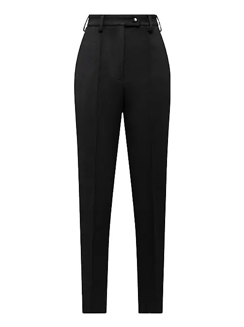 Prada High-rise Slim-fit Trousers - Black