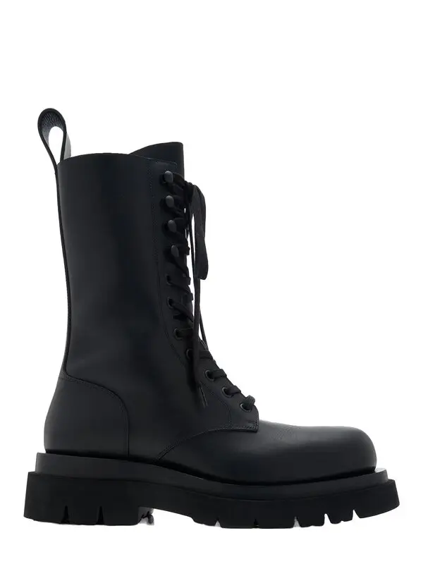 Bottega Veneta Lug Lace-up Combat Boots - Black