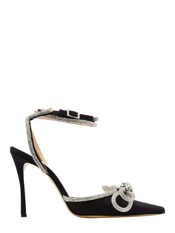Mach & Mach Double Bow Crystal-embellished Pumps - Black