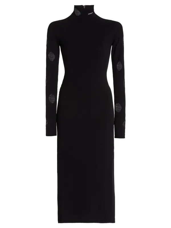 Prada Cutout Jersey Midi Dress - Black
