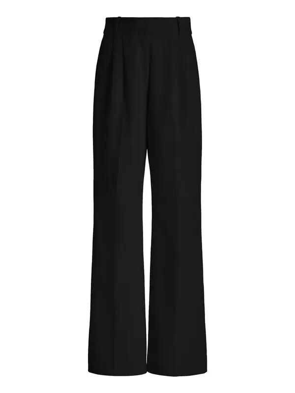 FAVORITE DAUGHTER High-waisted Pleated Trousers - Black