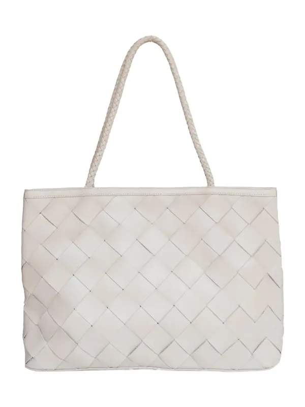 BEMBIEN Gabrielle Grande Woven Leather Tote Bag Os - Off-white