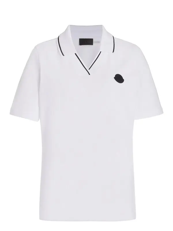 Moncler Cotton-pique Polo Shirt - White