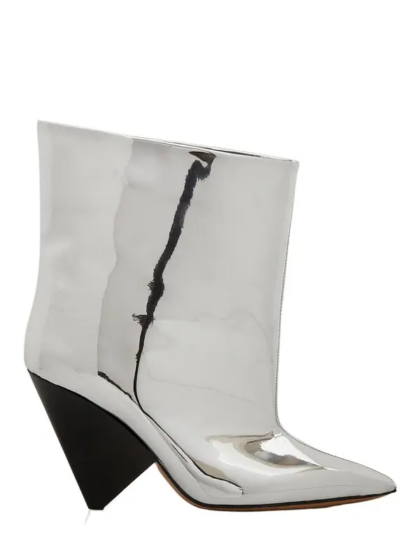 Isabel Marant Étoile Miyako Mirrored-leather Ankle Boots - Silver