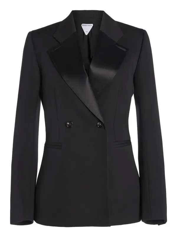 Bottega Veneta Double-breasted Wool Cocoon Blazer - Black
