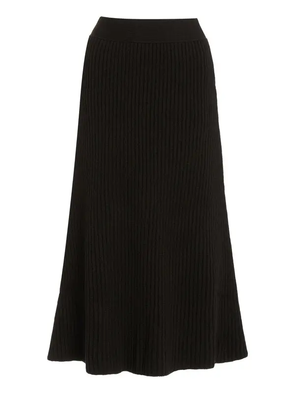 Bottega Veneta Ribbed-knit Wool Midi Skirt - Brown